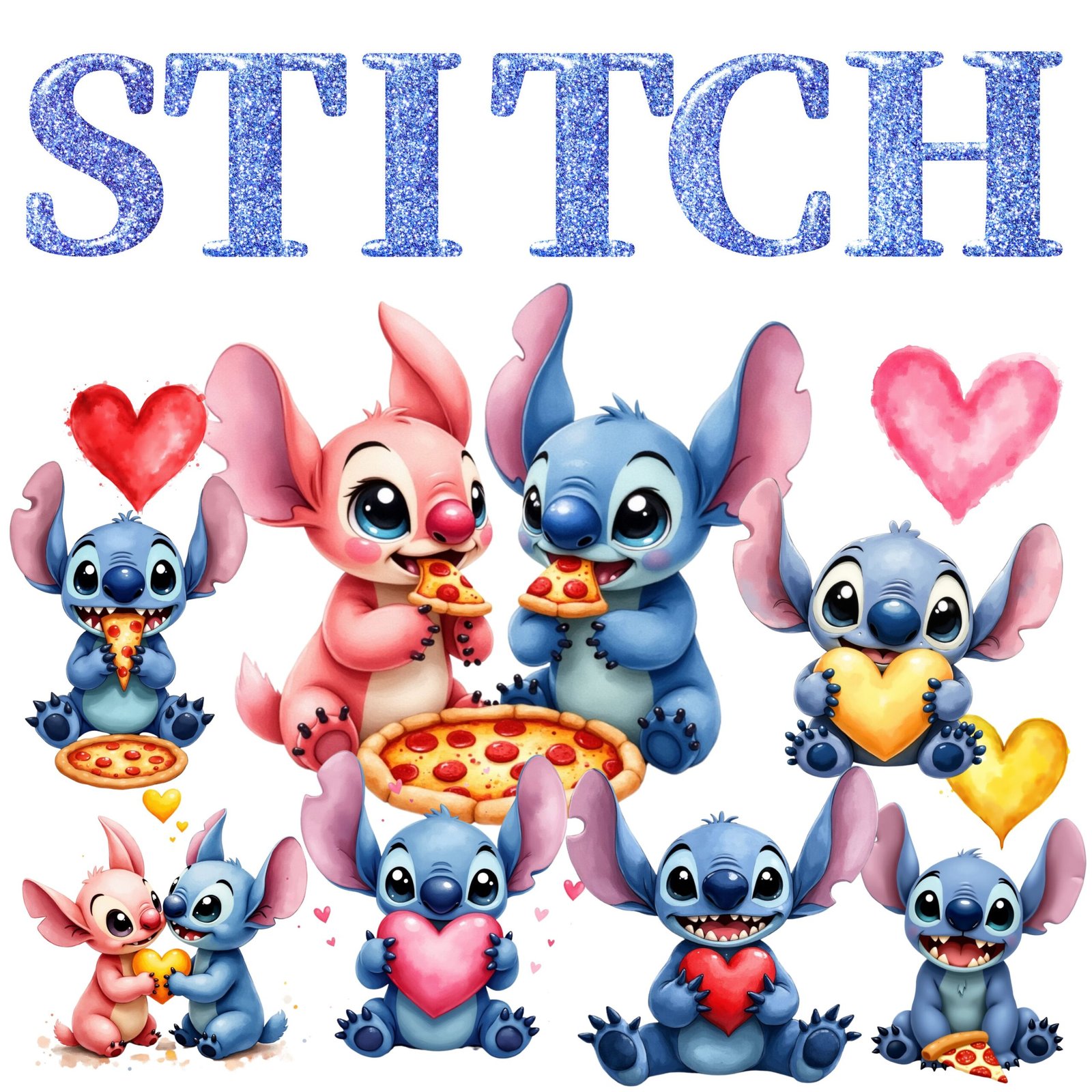 Stitch Clip Art Bundle, 71 High-Resolution PNGs – Clipart Printables